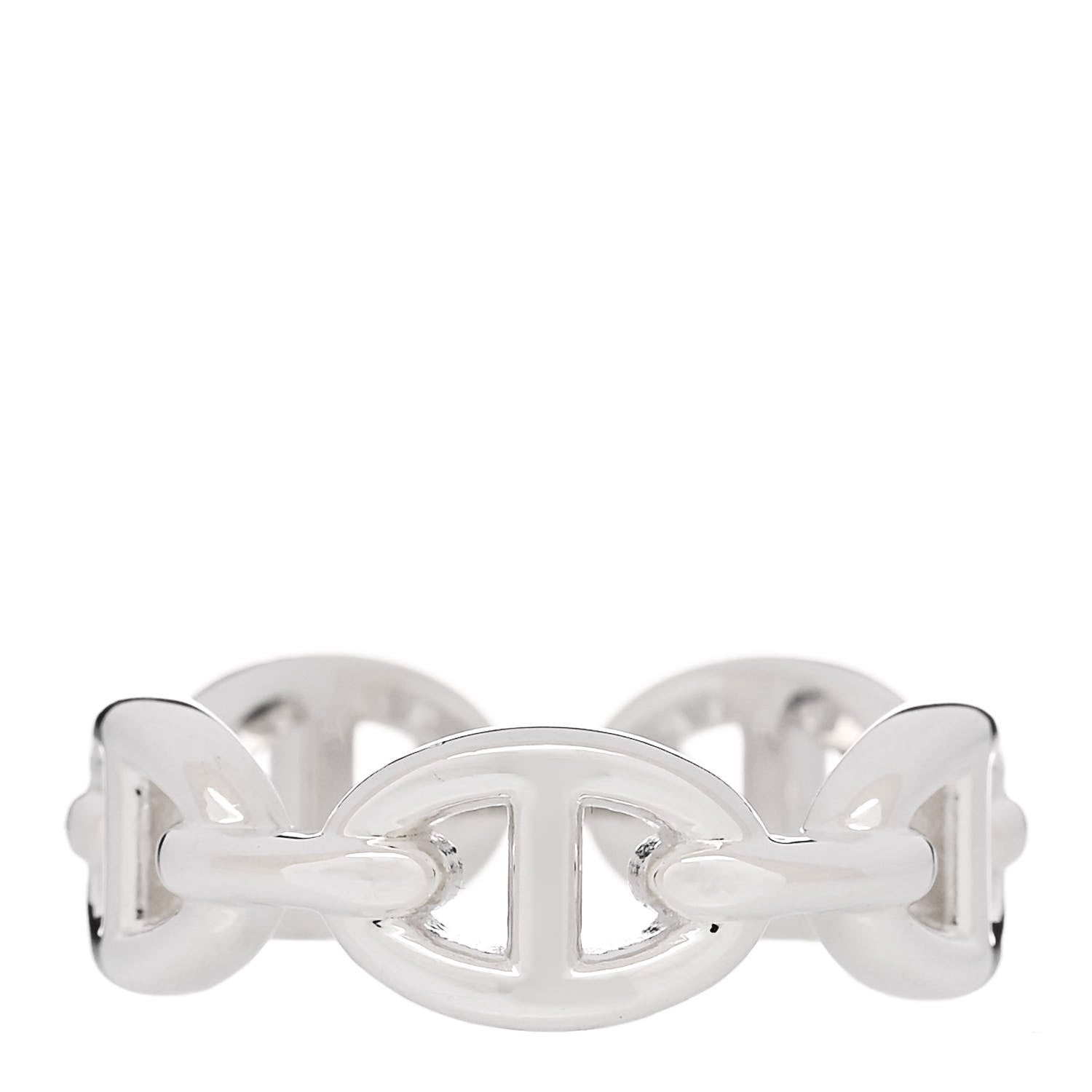 Hermes Sterling Silver PM Chaine d'Ancre Enchainee Band Ring 55 7.25 ...