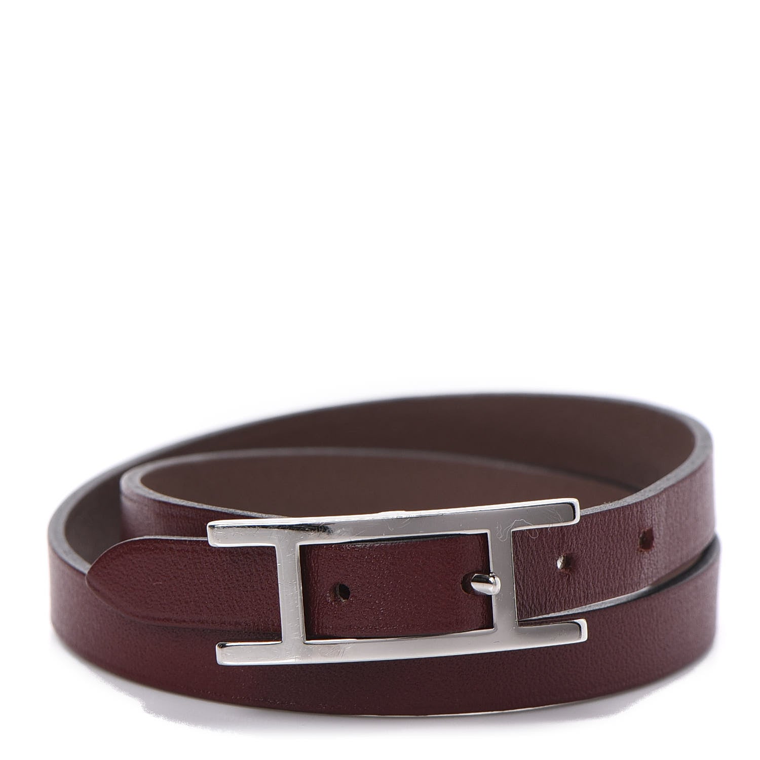 Hermes Chamonix Tadelakt Behapi Double Tour Reversible Bracelet S Rouge ...