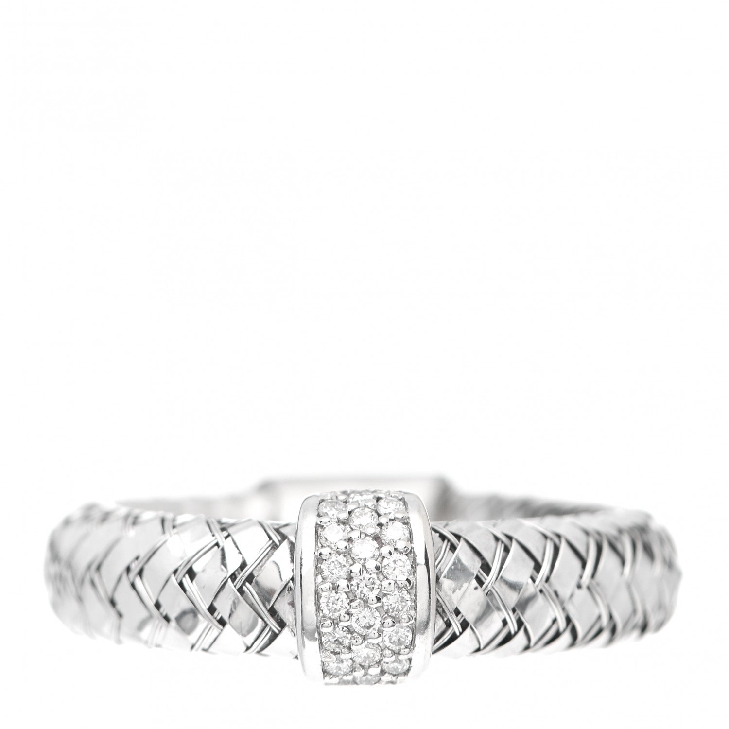 Roberto Coin 18K White Gold Diamond Primavera Ring 54 6.75 877817 ...
