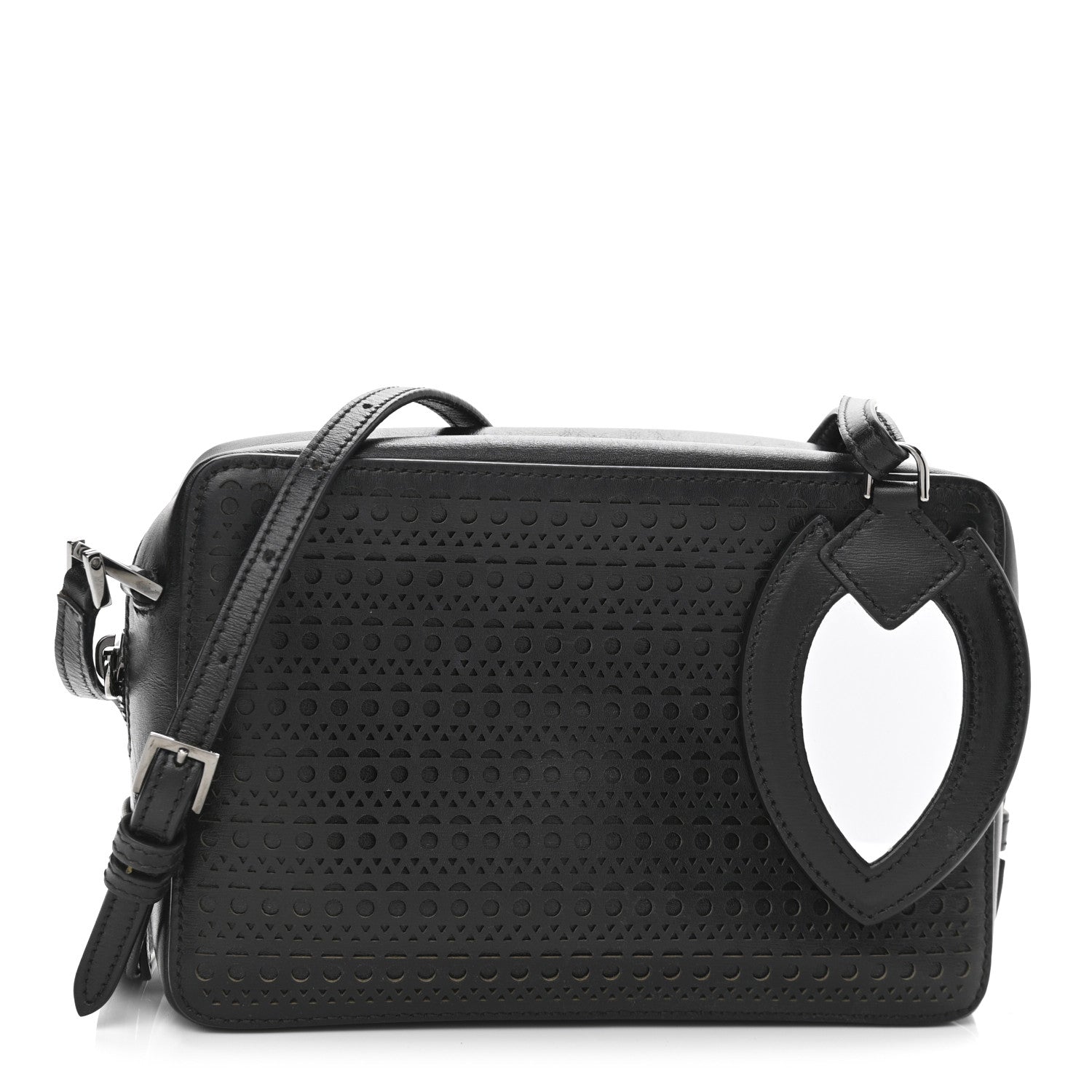Alaia Calfskin Laser Cut Camera Bag Black 1081075 – FASHIONPHILE