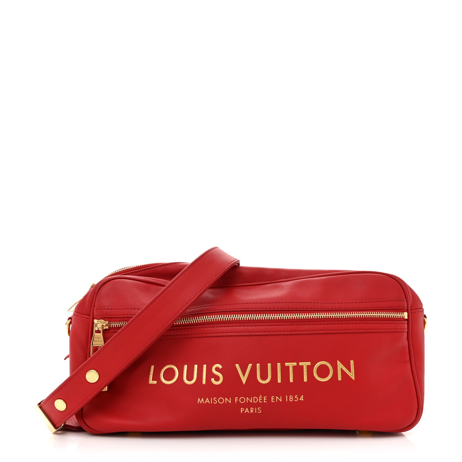 Louis Vuitton Supple Calfskin Paname Take Off Flight Overseas Bag Red ...