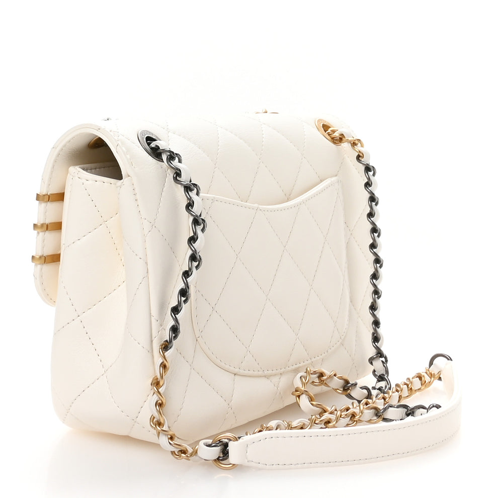 Chanel Lambskin Quilted Small Coco Clips Single Flap White 1791808 ...