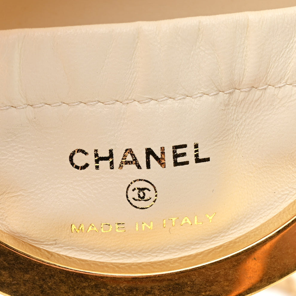 Chanel Lambskin Quilted Sphere Minaudiere Chain Clutch White 1849085 ...