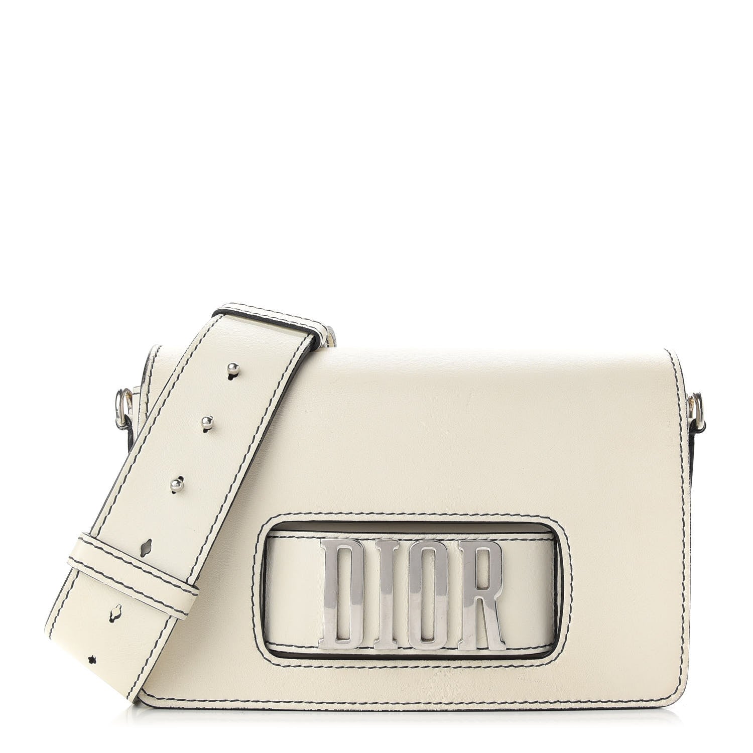 Christian Dior Smooth Calfskin Dio(r)evolution Flap Bag Off White ...