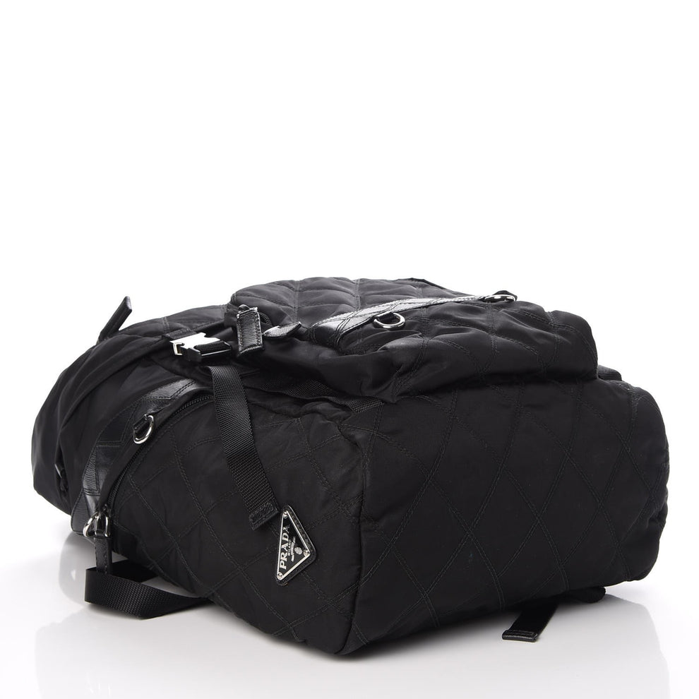 Prada Tessuto Nylon Impunturato Double Buckle Backpack Black 270539 ...