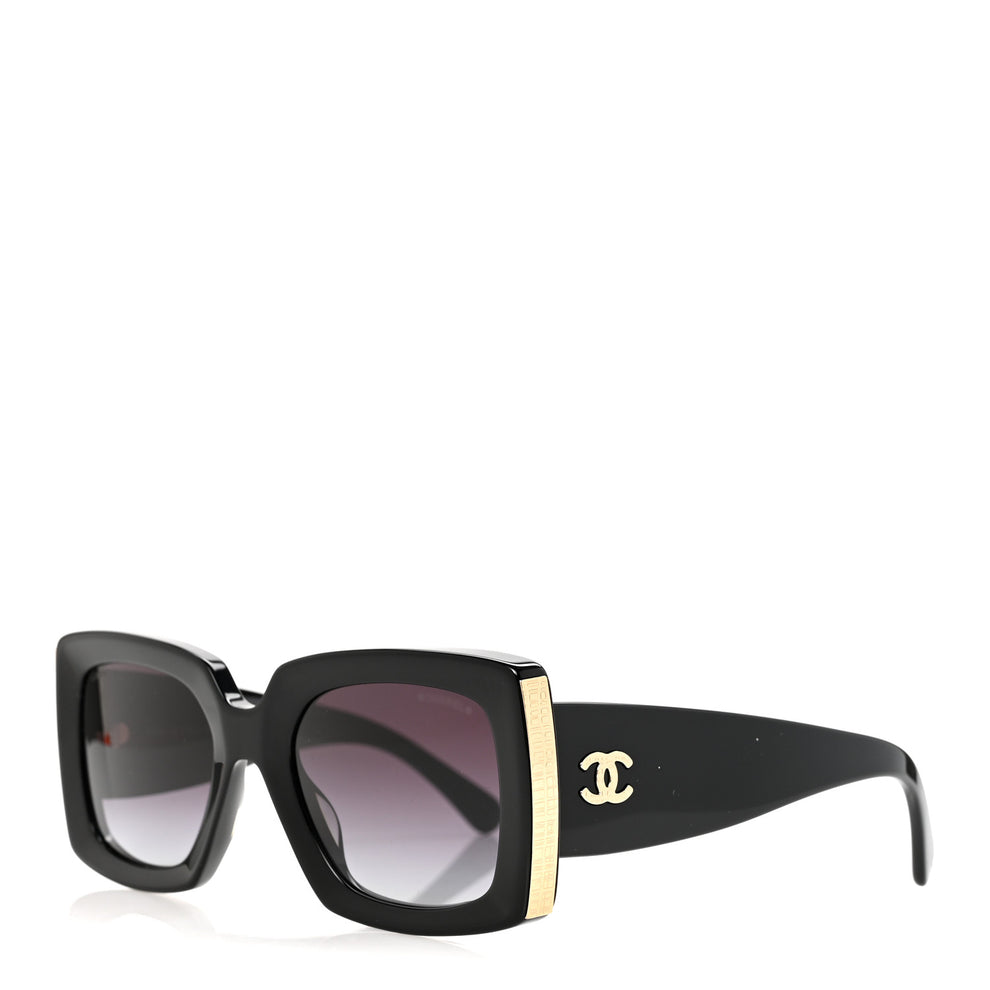 Chanel Acetate Rectangle Sunglasses 5435-A Black 1779211 – FASHIONPHILE