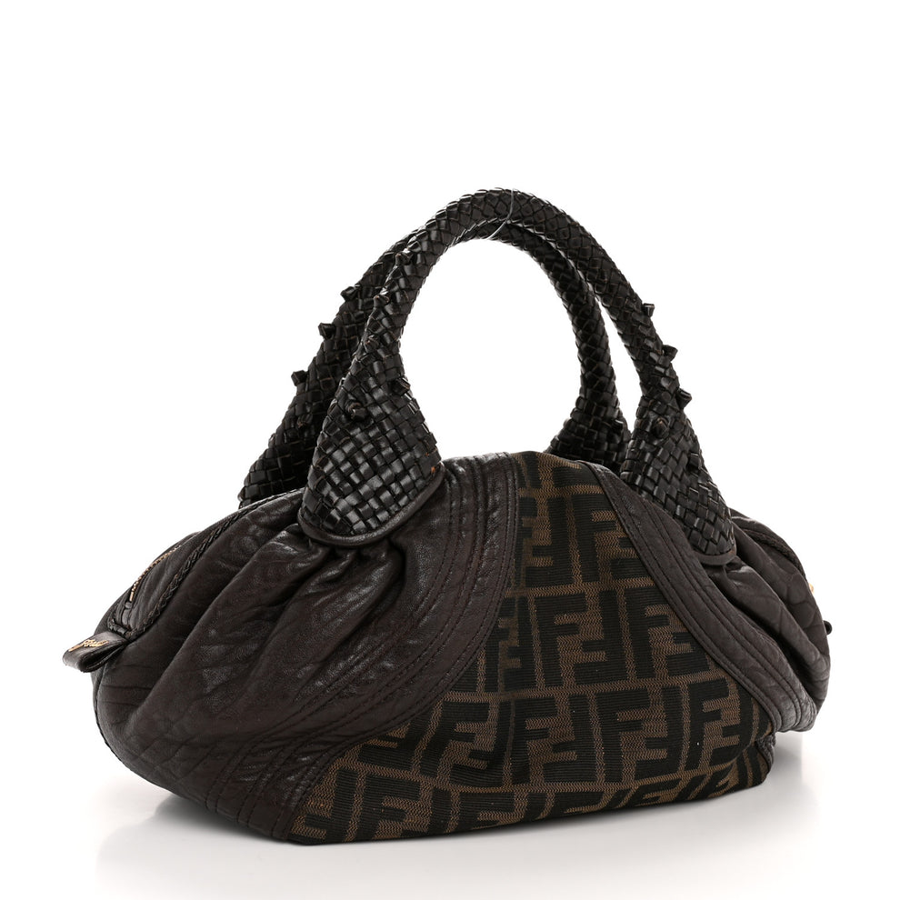 Fendi Zucca Nappa Nuvolata Vitello Tortuga Spy Bowler Tobacco Moro ...