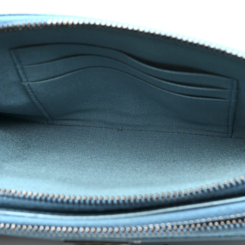 Chanel Metallic Caviar Quilted Small Boy Clutch With Chain Turquoise ...