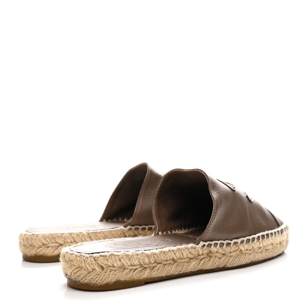 Chanel Calfskin CC Espadrille Mules 36 Dark Beige 1834613 – FASHIONPHILE