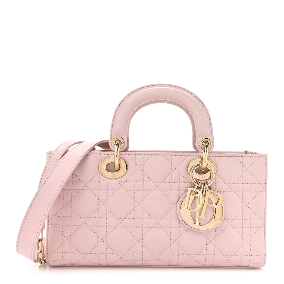 Christian Dior Lambskin Cannage Medium Lady D-Joy Light Pink 1799604 ...