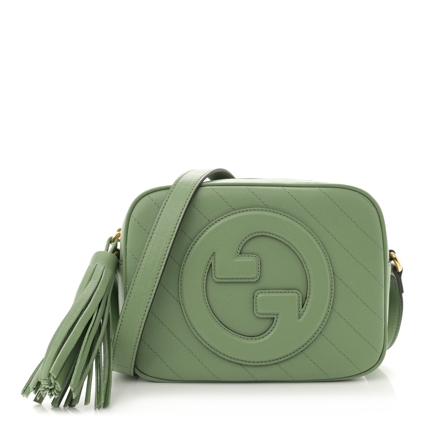 Gucci Sakai Be Green Calfskin Diagonal Stitched Small Blondie Shoulder ...