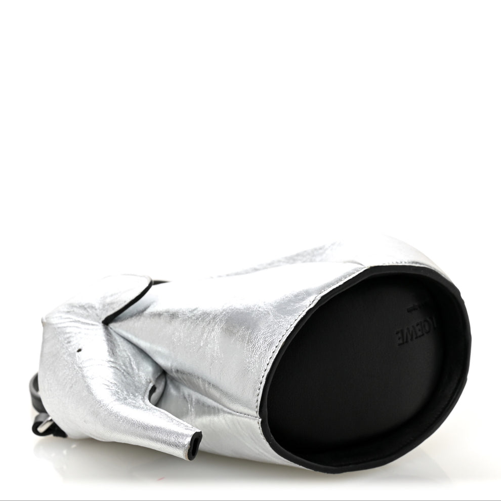 Loewe Metallic Calfskin Mini Elephant Crossbody Bag Silver 1781048 ...