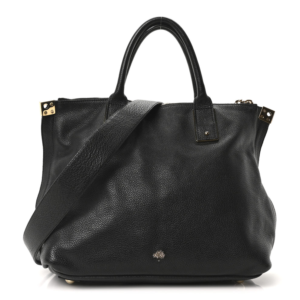 Mulberry Classic Grained Calfskin Small Alice Satchel Black 1796168 ...