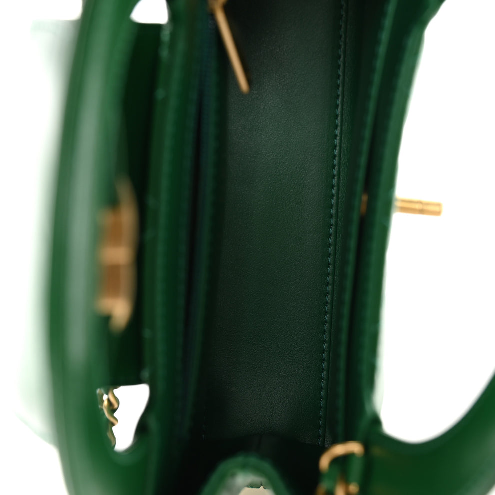 Chanel Shiny Aged Calfskin Quilted Nano Kelly Shopper Green 1789247 ...