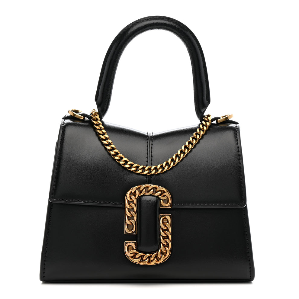 Marc Jacobs Calfskin The St Marc Mini Top Handle Bag Black 1792532 ...