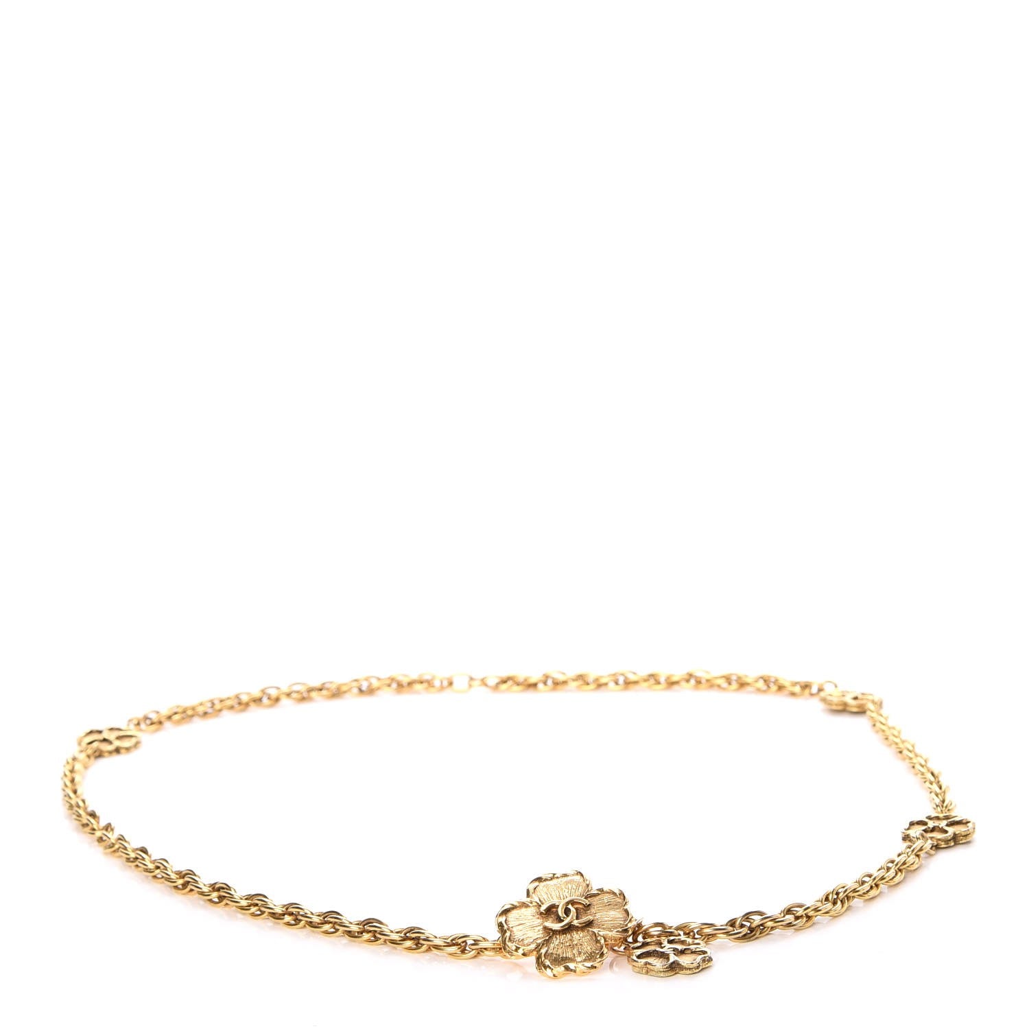 Chanel Metal Chain CC Clover Belt Gold 269838 – FASHIONPHILE