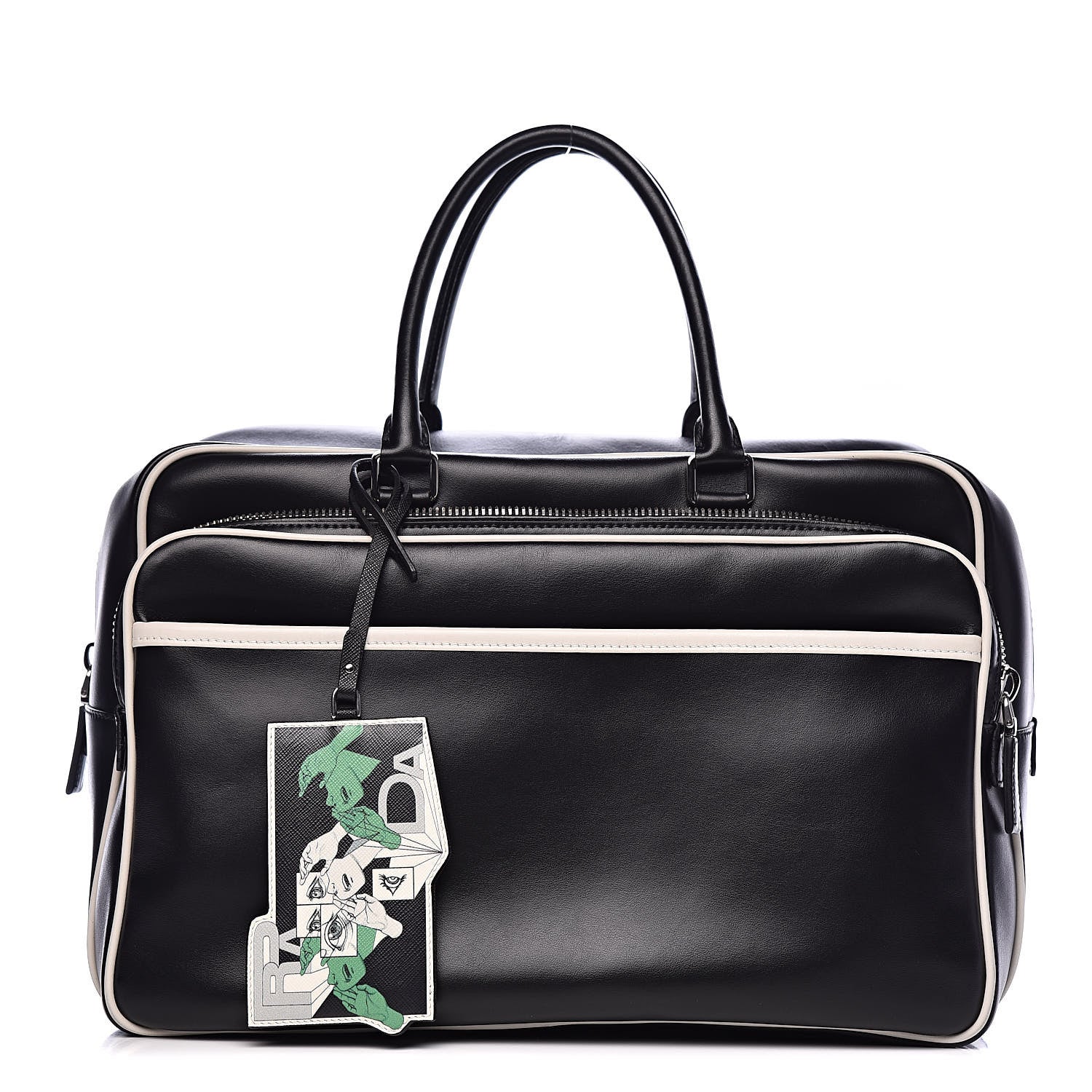 Prada X JAMES JEAN Vitello Comic Print Duffle Black Talco 510383 ...