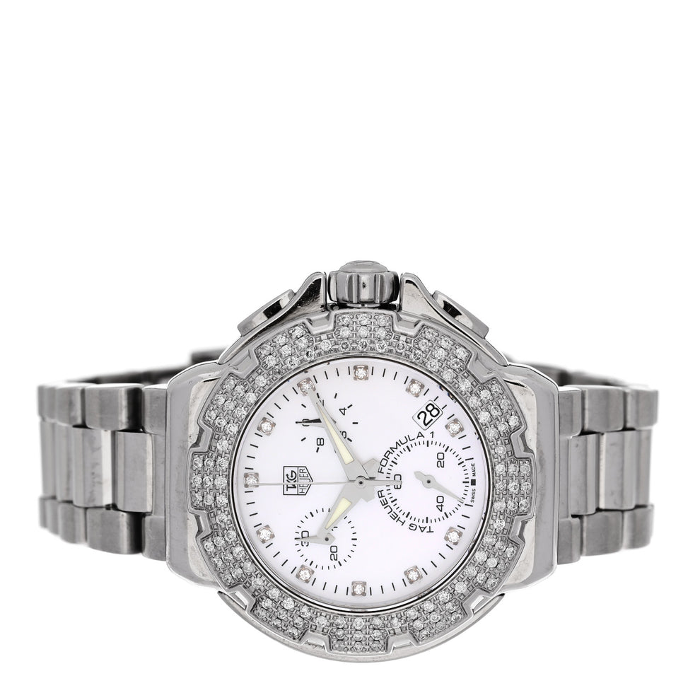 Tag Heuer Stainless Steel Diamond Bezel Mother of Pearl 36mm Formula 1 ...