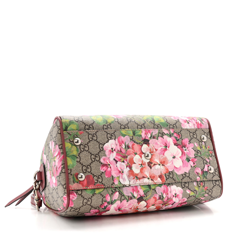Gucci GG Supreme Monogram Blooms Small Boston Beige Multicolor Dry Rose ...