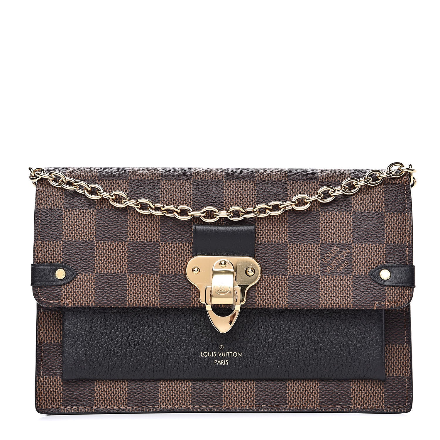 Louis Vuitton Damier Ebene Vavin Chain Wallet Black 522698 – FASHIONPHILE
