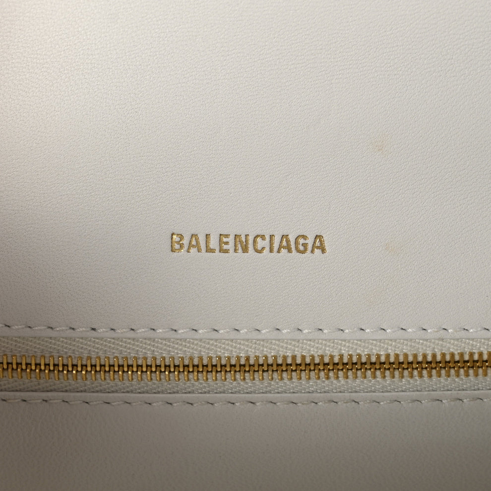 Balenciaga Calfskin Crocodile Embossed Small Hourglass Top Handle Bag ...