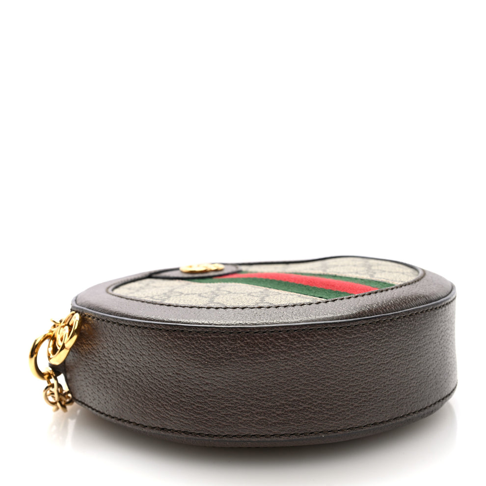 Gucci GG Supreme Monogram Web Mini Ophidia Round Shoulder Bag Brown ...