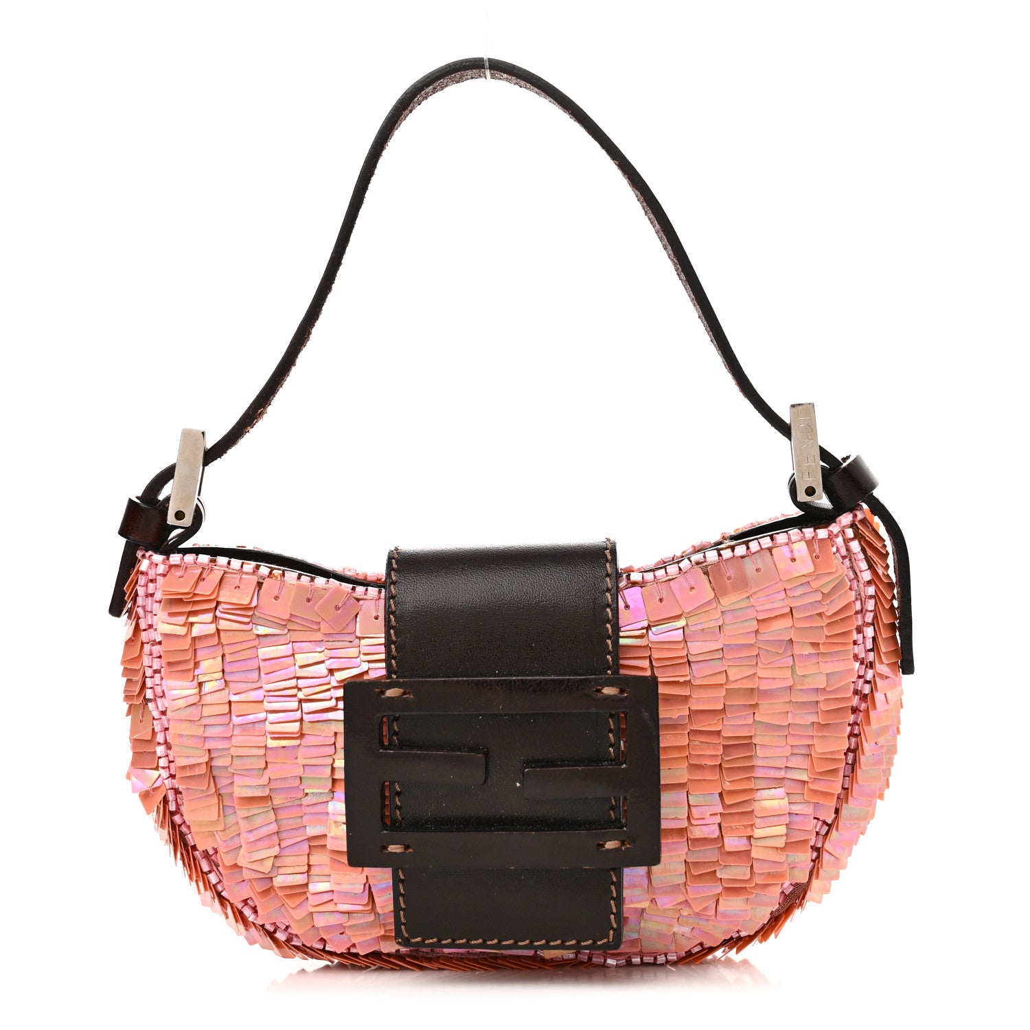 Fendi Sequin Paillettes Mini Half Moon Baguette Pink 1376849 – FASHIONPHILE