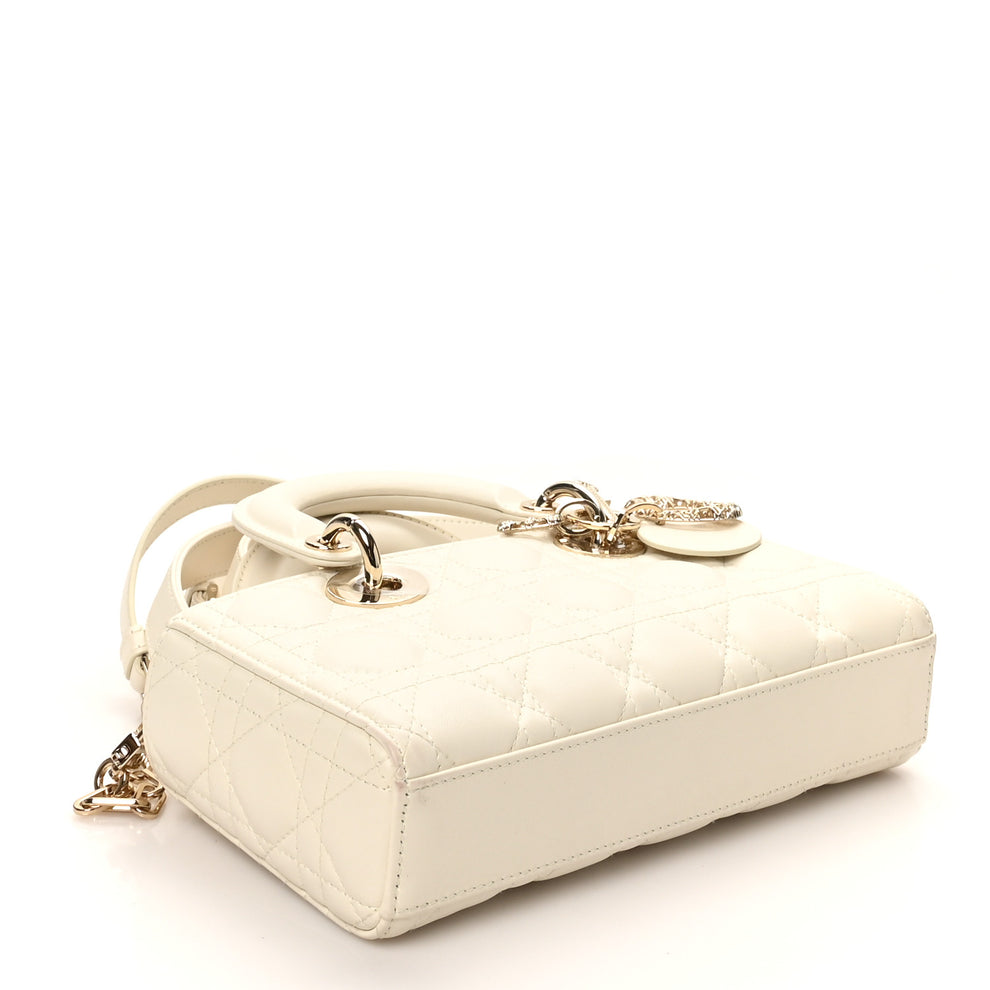 Christian Dior Lambskin Cannage Small Lady D-Joy Latte 1793399 ...