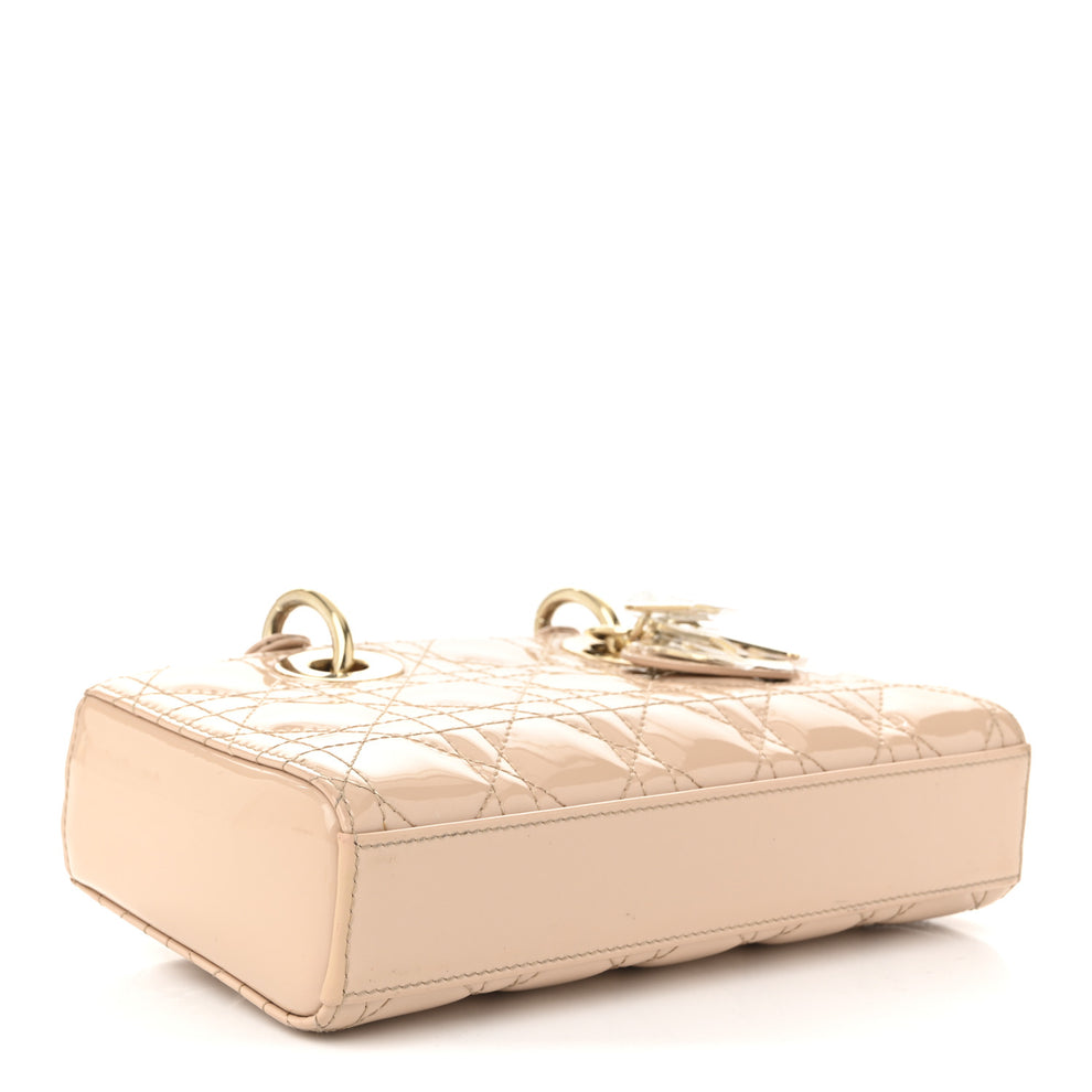 Christian Dior Patent Cannage Small Lady D-Joy Beige 1765387 – FASHIONPHILE