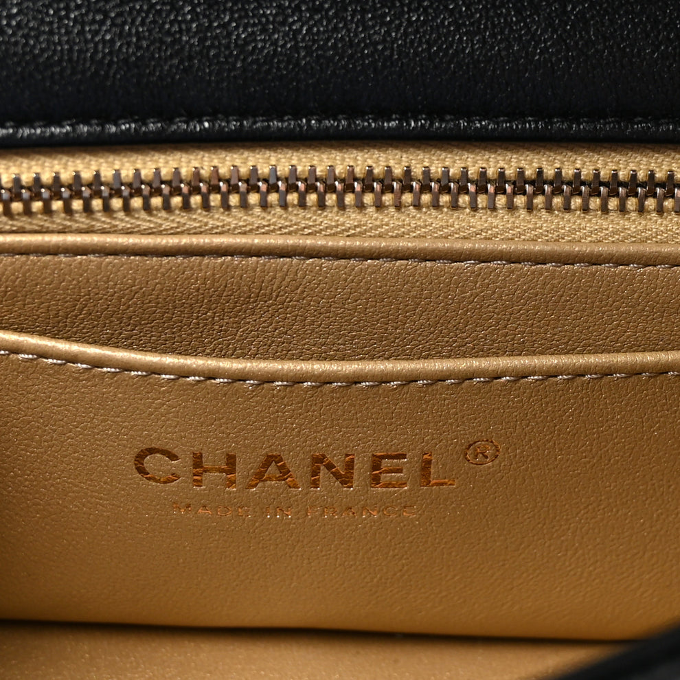Chanel Lambskin Quilted Mini Rectangular Pearl Crush Flap Black 1850010 ...