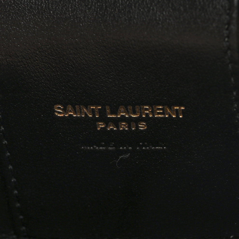 Saint Laurent Lambskin Quilted Micro Gaby Vanity Case Black 1770089 ...