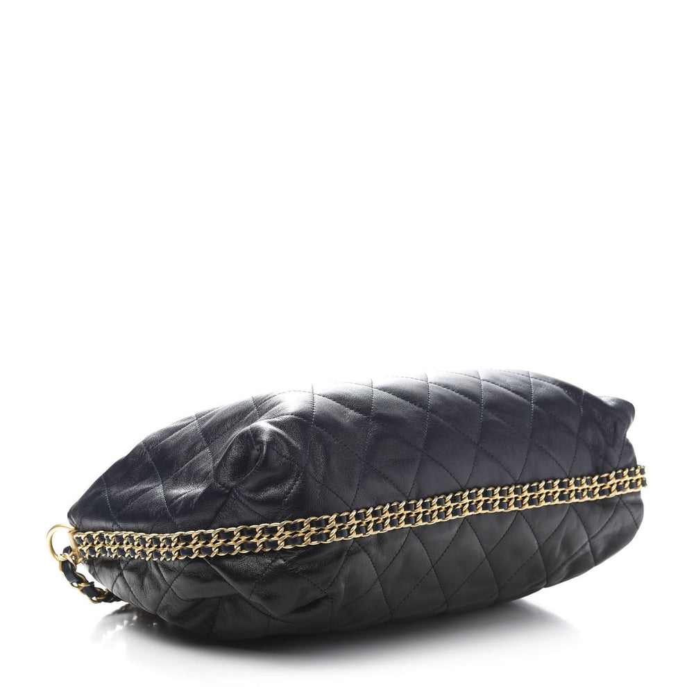 Chanel Calfskin Quilted Coco Shelter Bowling Bag Navy 751563 – FASHIONPHILE