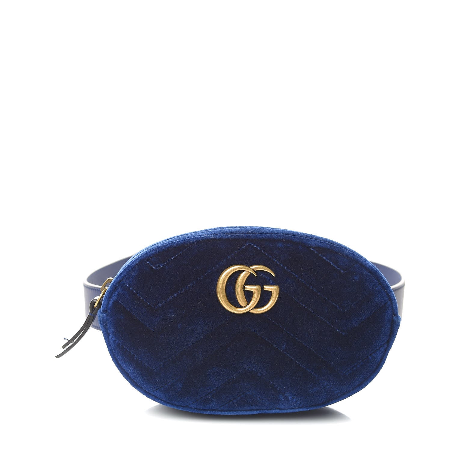 Gucci Velvet Matelasse GG Marmont Belt Bag 85 34 Cobalt Blue 709798 ...