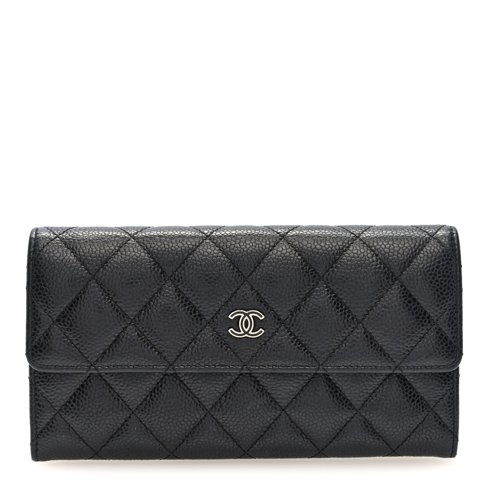 Chanel Caviar Quilted Large Gusset Flap Wallet Black 1855636 – FASHIONPHILE