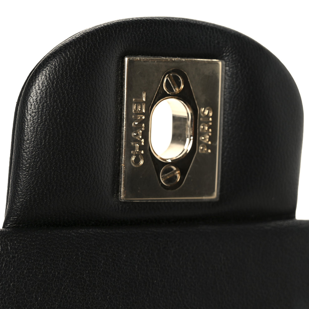 Chanel Lambskin Resin Crystal Square Quilted Mini Monacoco Flap Black ...