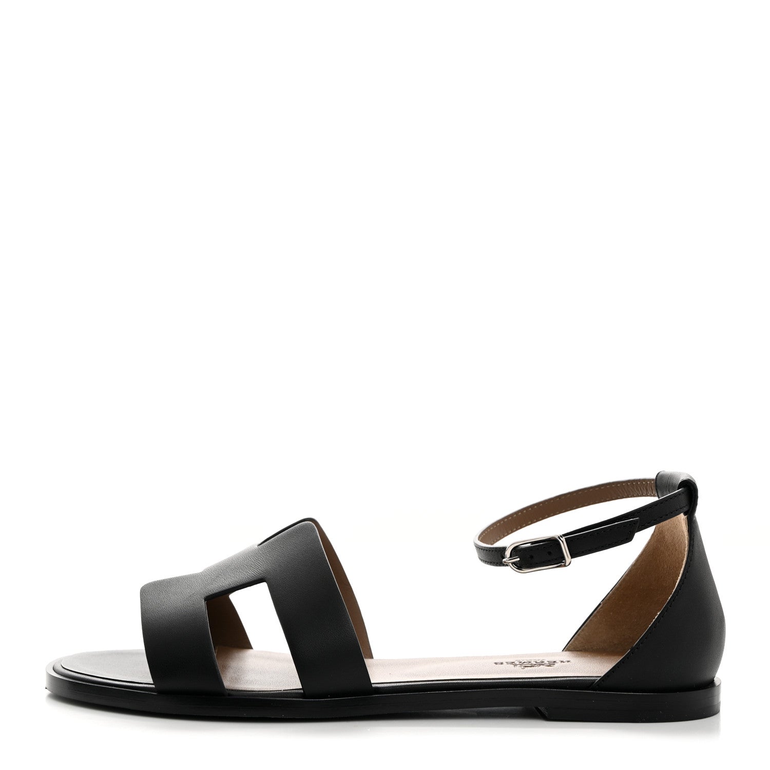 Hermes Calfskin Santorini Sandals 39 Black 1590069 – FASHIONPHILE