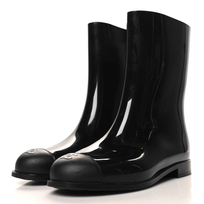 Chanel Rubber Rain Boots 40 Black 1650694 – FASHIONPHILE