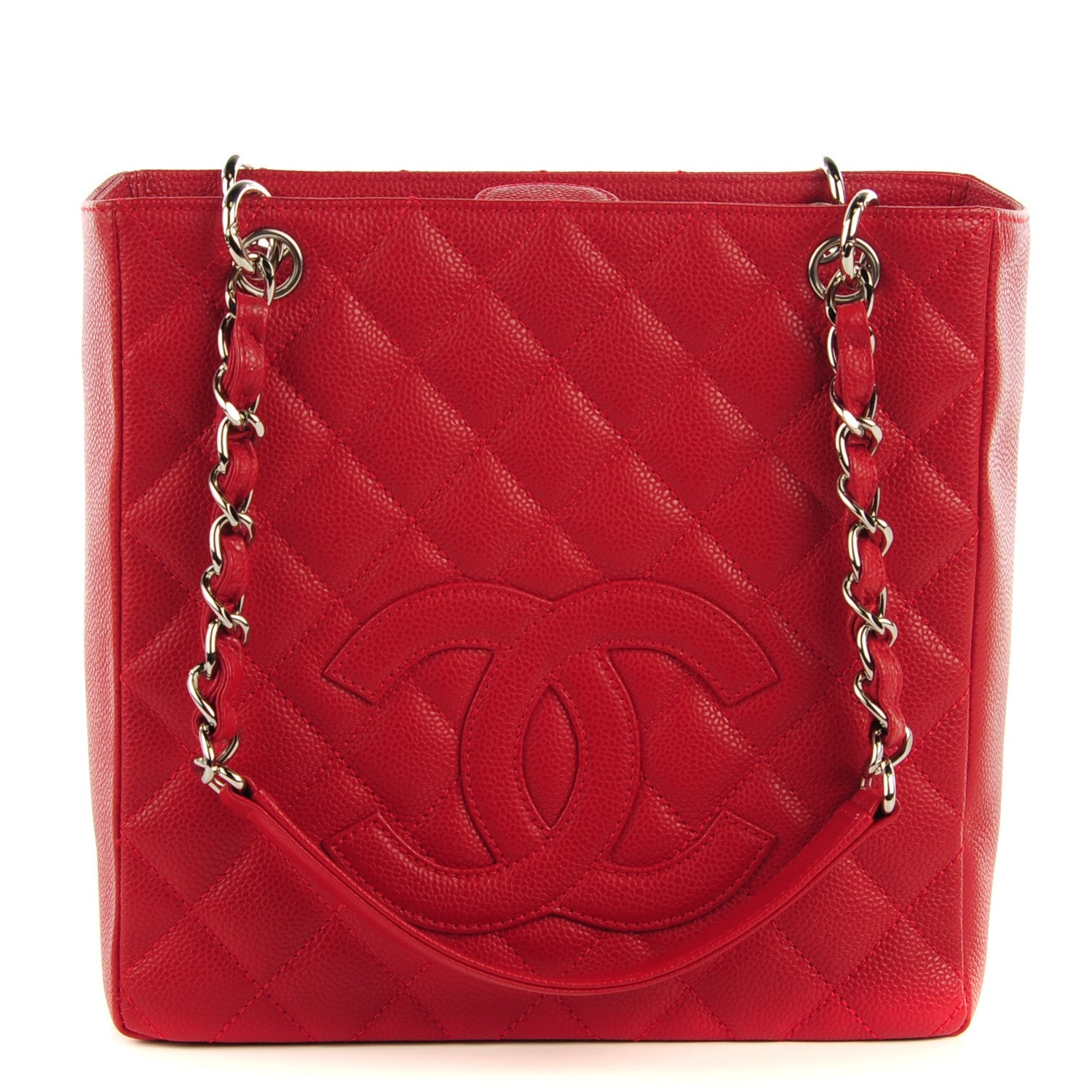 Chanel Caviar Quilted Petit Shopping Tote PST Red 115011 – FASHIONPHILE