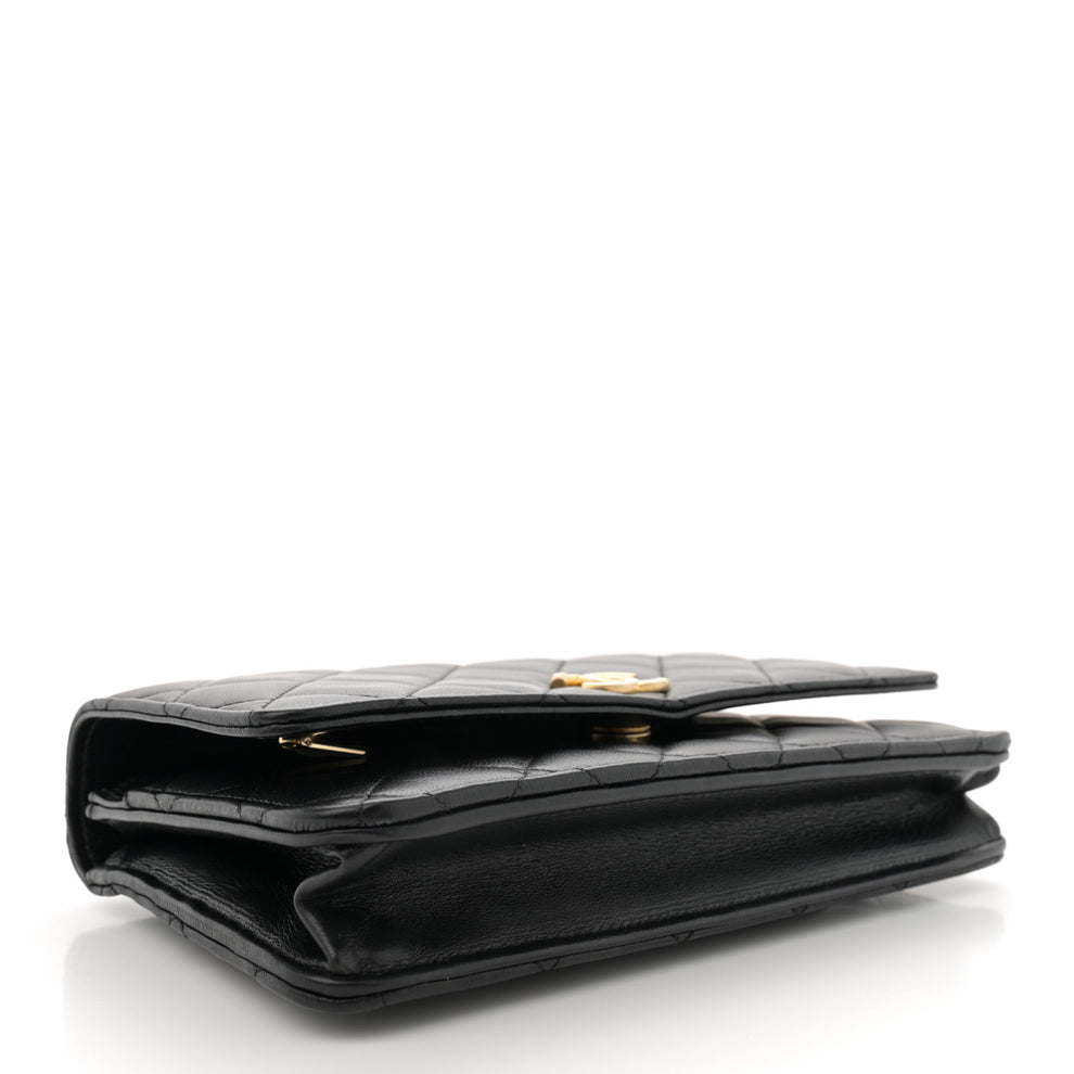 Chanel Lambskin Quilted Pick Me Up Wallet On Chain WOC Black 1807387 ...