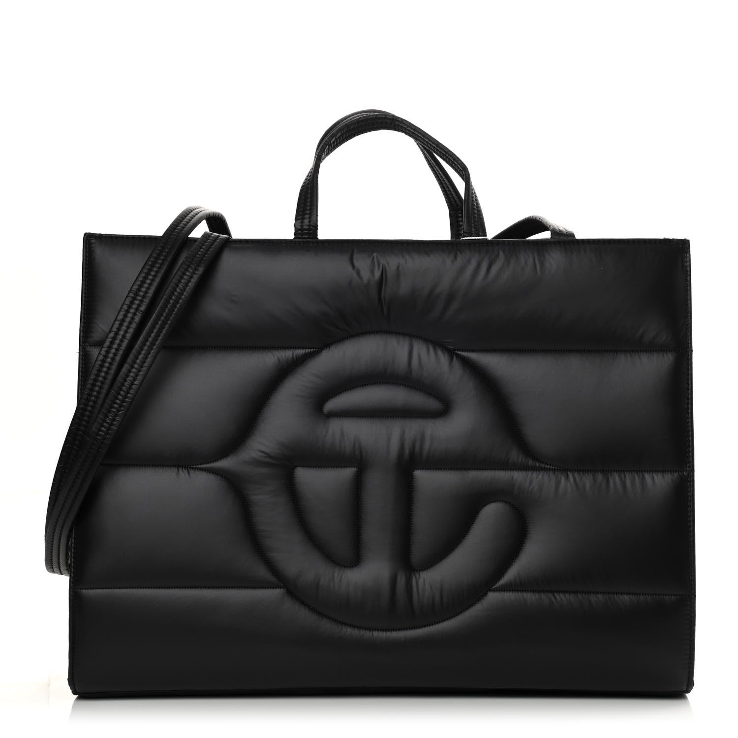 Telfar Nylon Large Puff Shopping Bag Black 1125345 – FASHIONPHILE