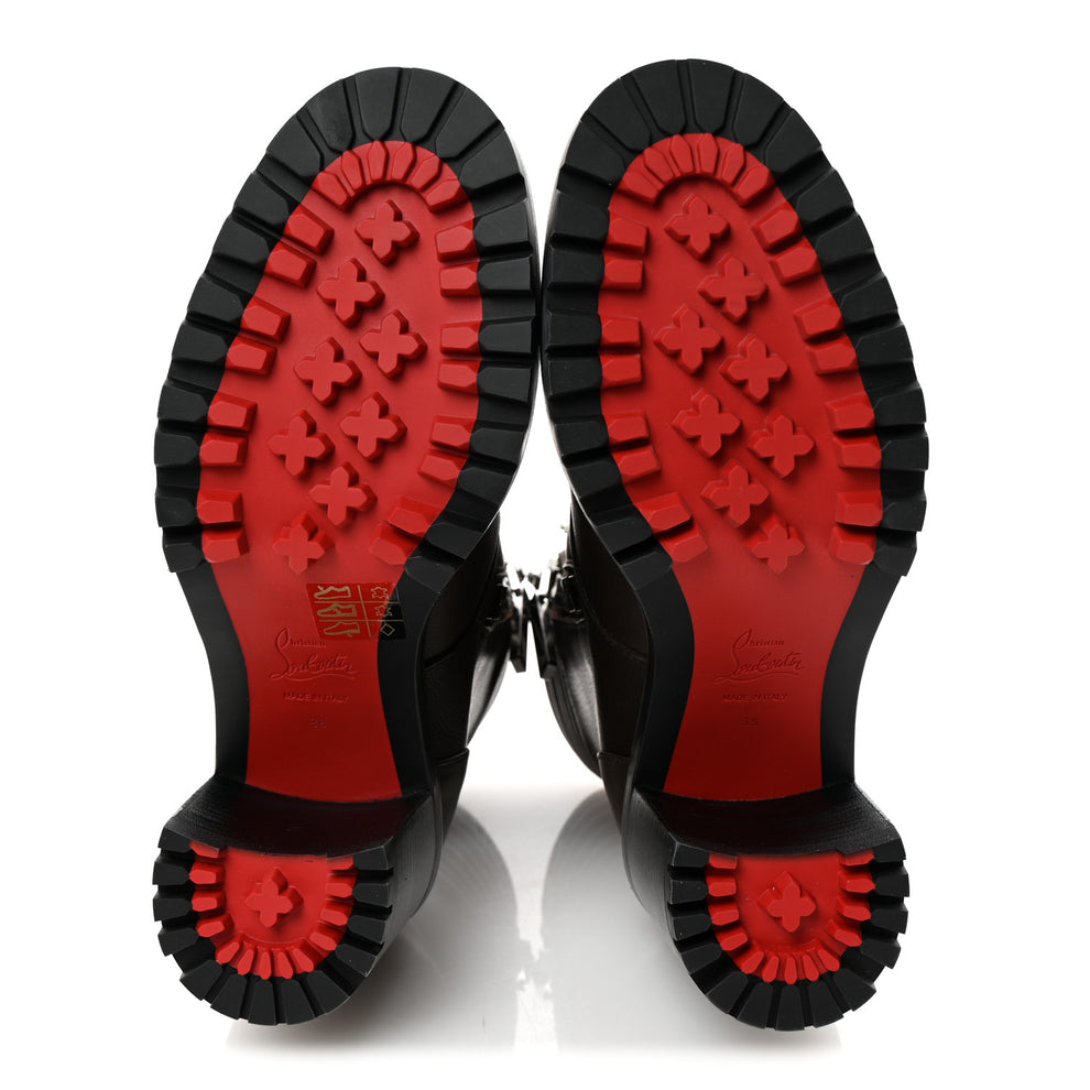 Christian Louboutin En Hiver Mixed Dual-Zip 70 Booties 38 Arabica ...