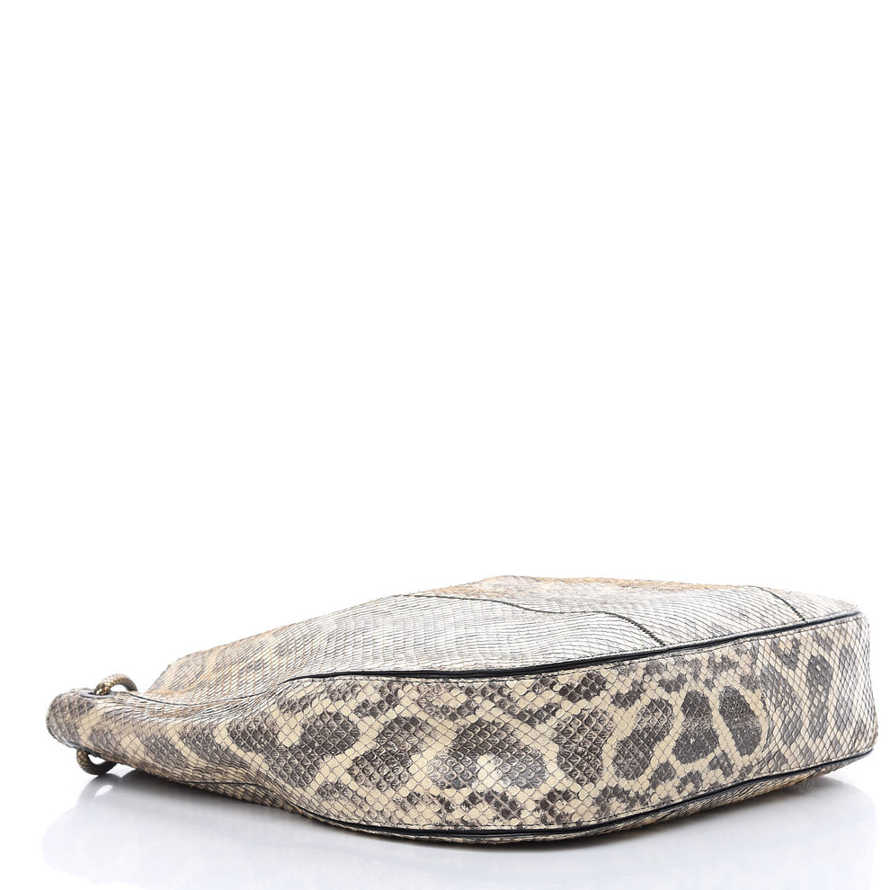 Bottega Veneta Anaconda Medium Loop Hobo White Black 461182 – FASHIONPHILE
