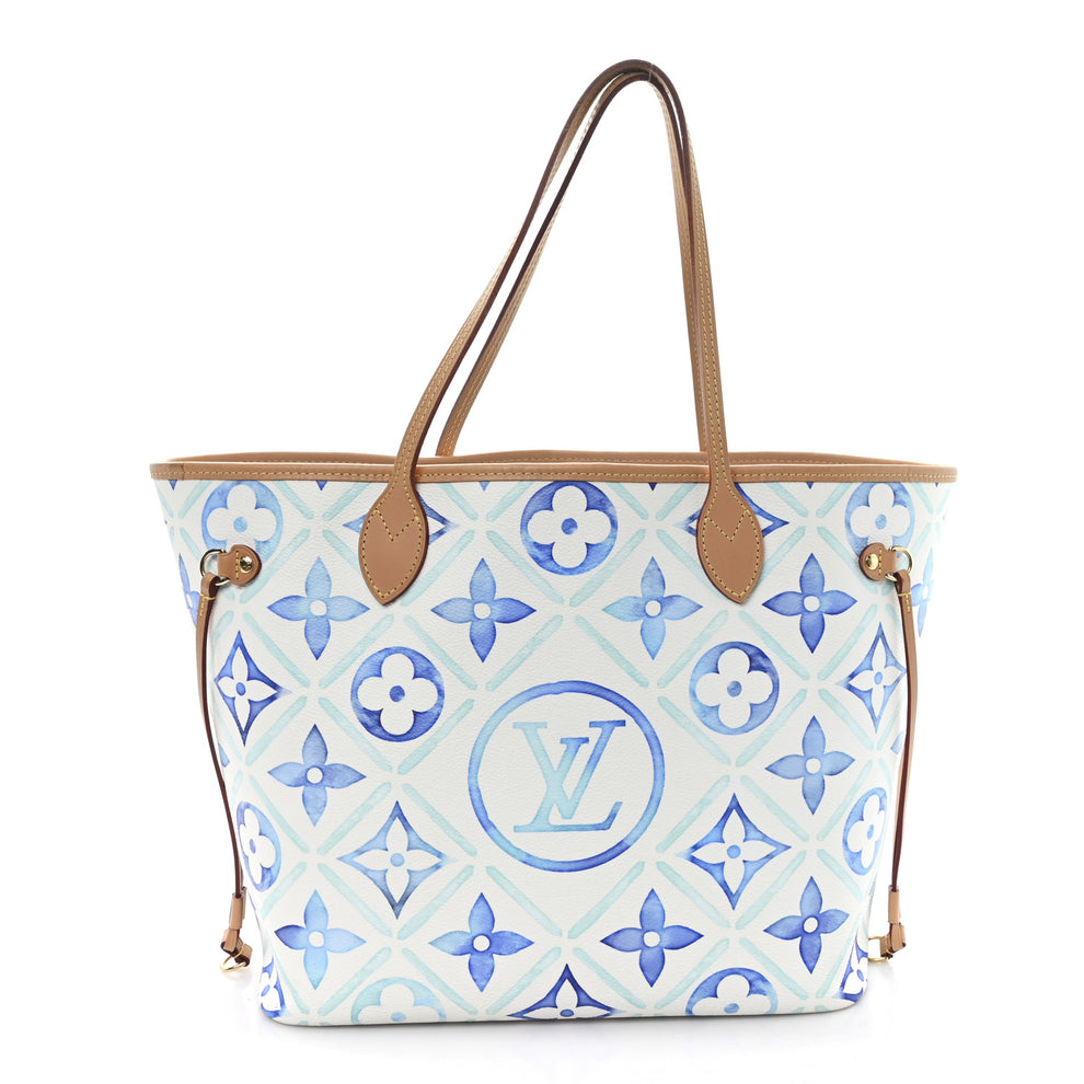 Louis Vuitton Monogram Tiles By The Pool 2.0 Neverfull MM Lagoon Blue ...