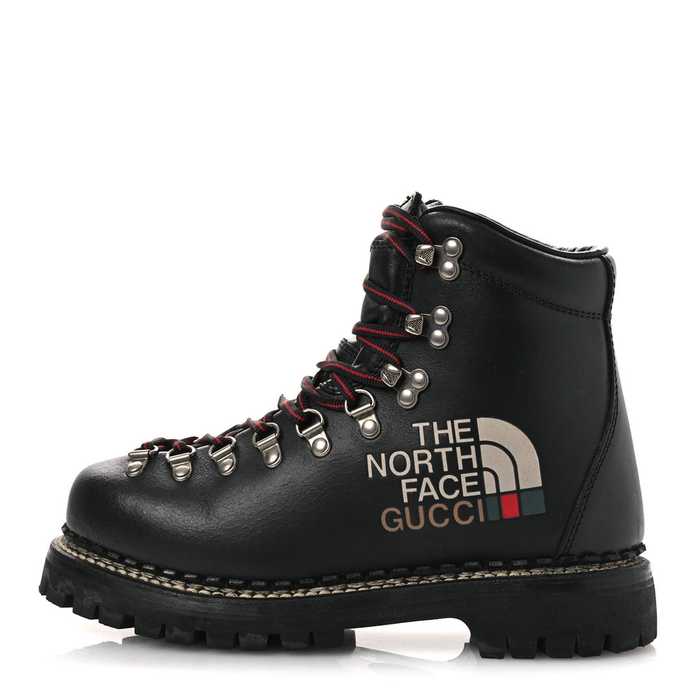 Gucci X THE NORTH FACE Calfskin Womens Hiking Ankle Boots 37.5 Black ...