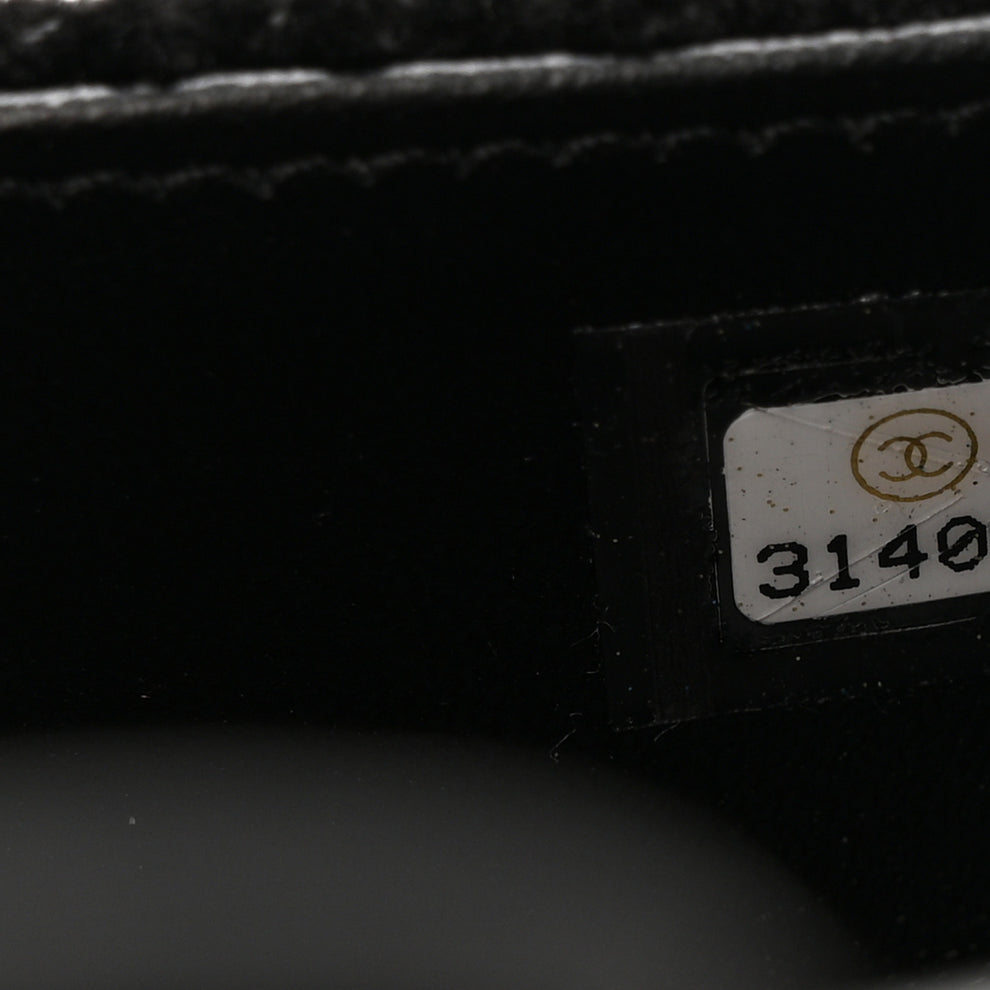 Chanel Velvet Camellia Embossed Jewel Belt Card Holder With Chain Black ...