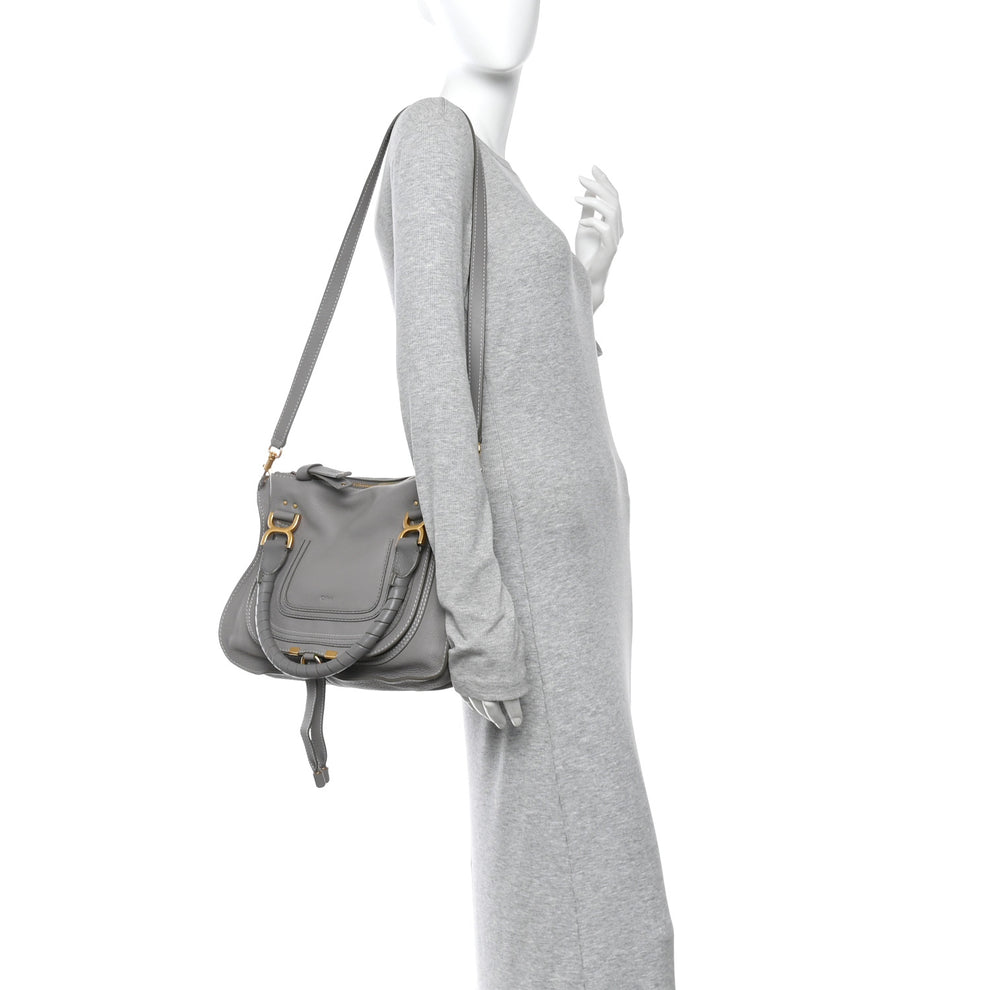 Chloe Calfskin Medium Marcie Satchel Cashmere Grey 1870489 – FASHIONPHILE