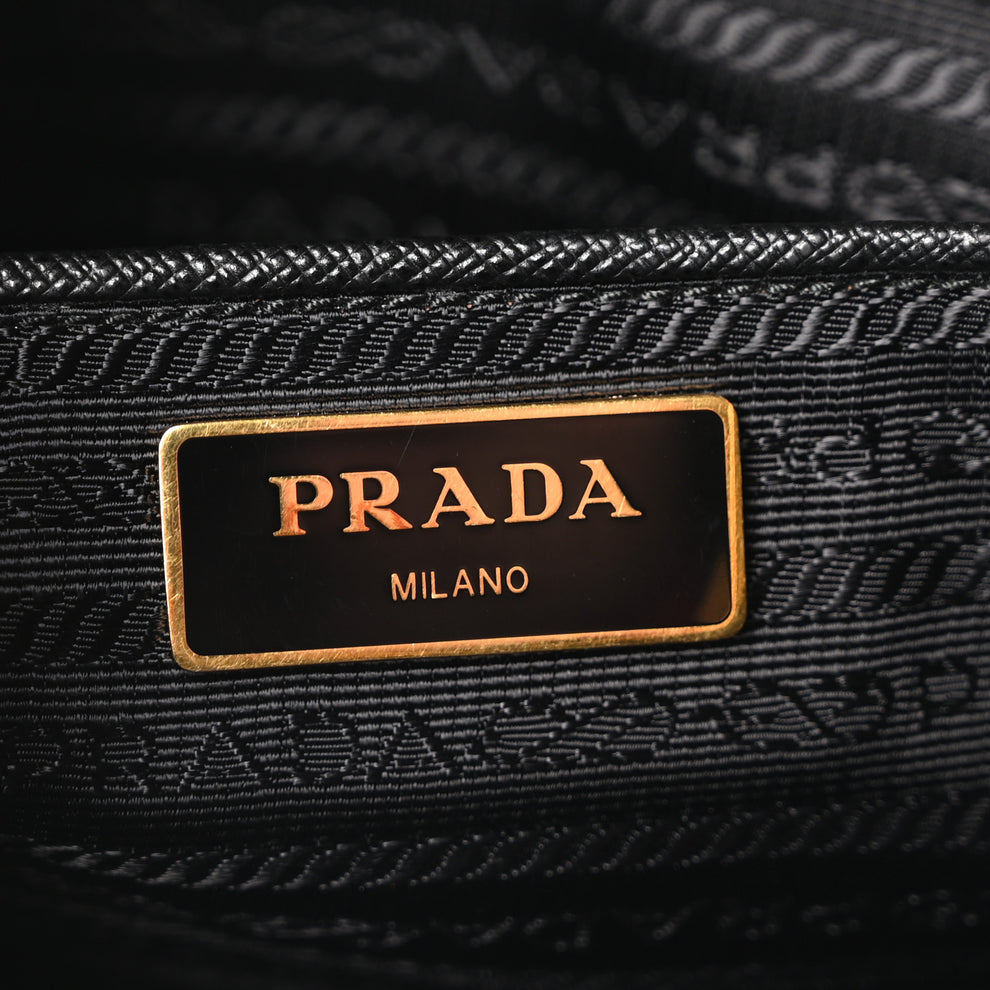 Prada Tessuto Nylon Saffiano Small Tote Black 1798803 – FASHIONPHILE