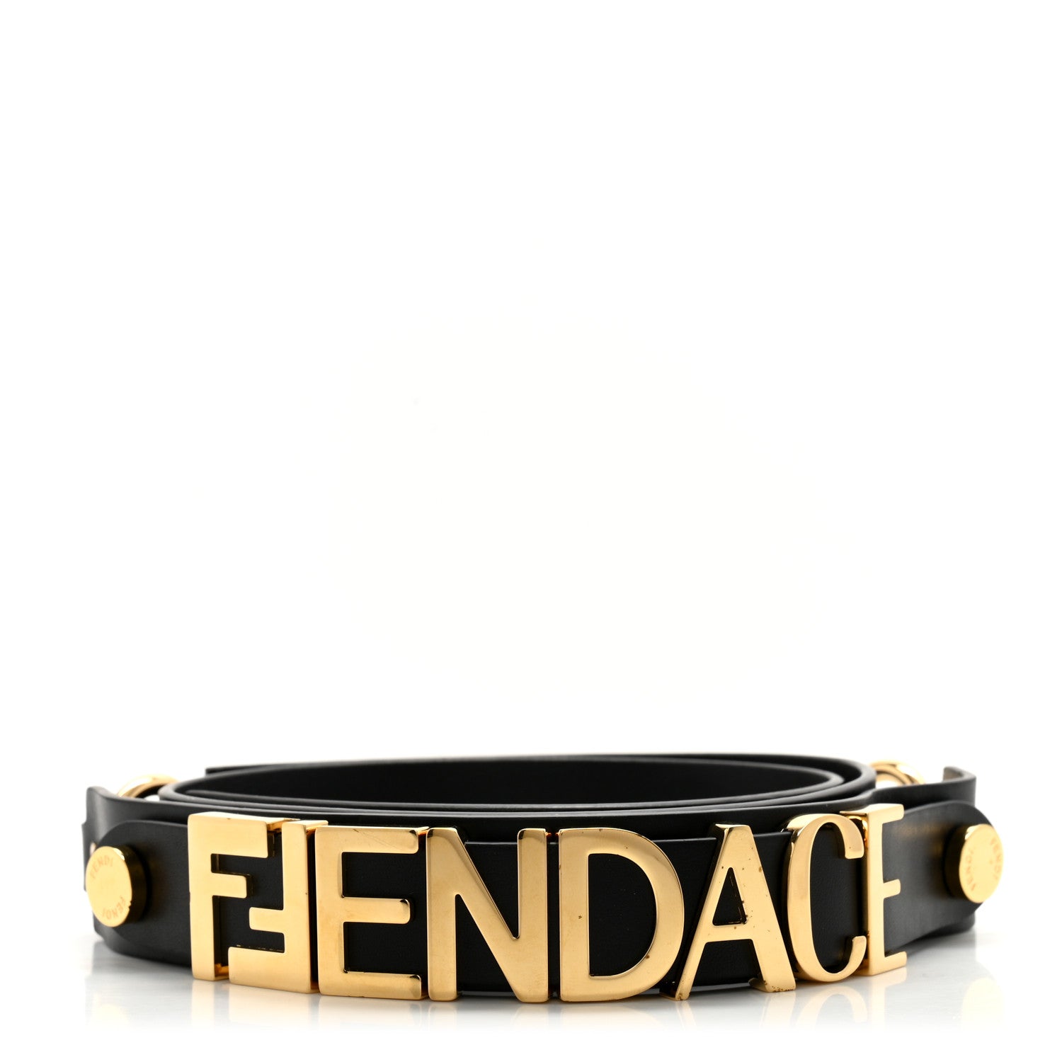 Versace X FENDI Calfskin Fendace Logo Belt 100 40 Black 1570004 ...