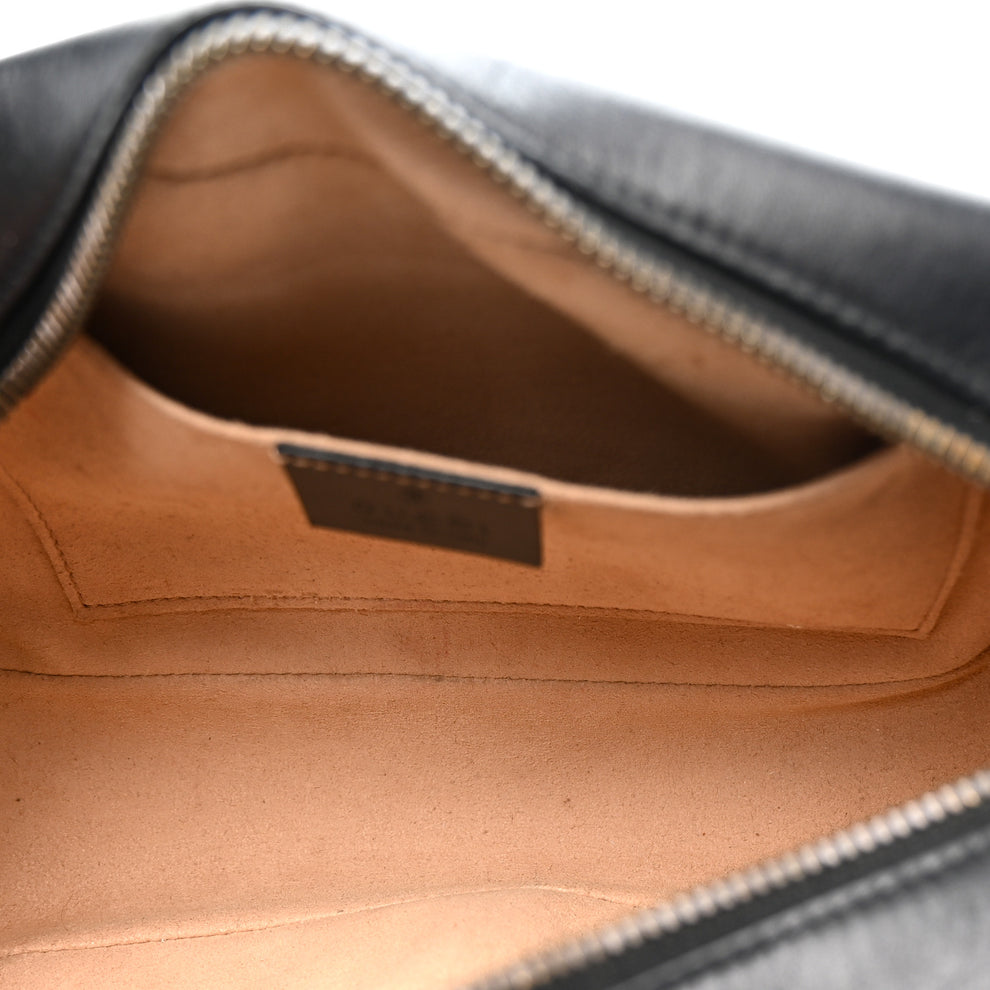 Gucci Calfskin Matelasse Small GG Marmont Chain Shoulder Bag Black ...