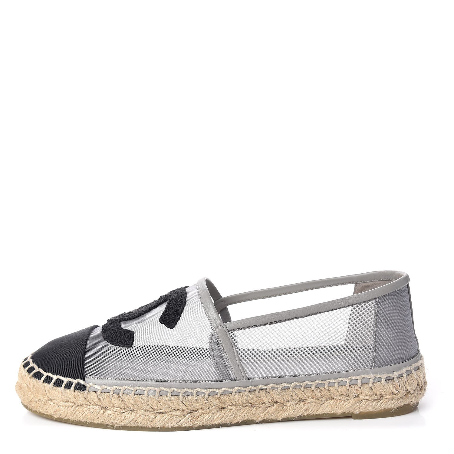 Chanel Mesh Grosgrain CC Espadrilles 36 Grey 433506 – FASHIONPHILE